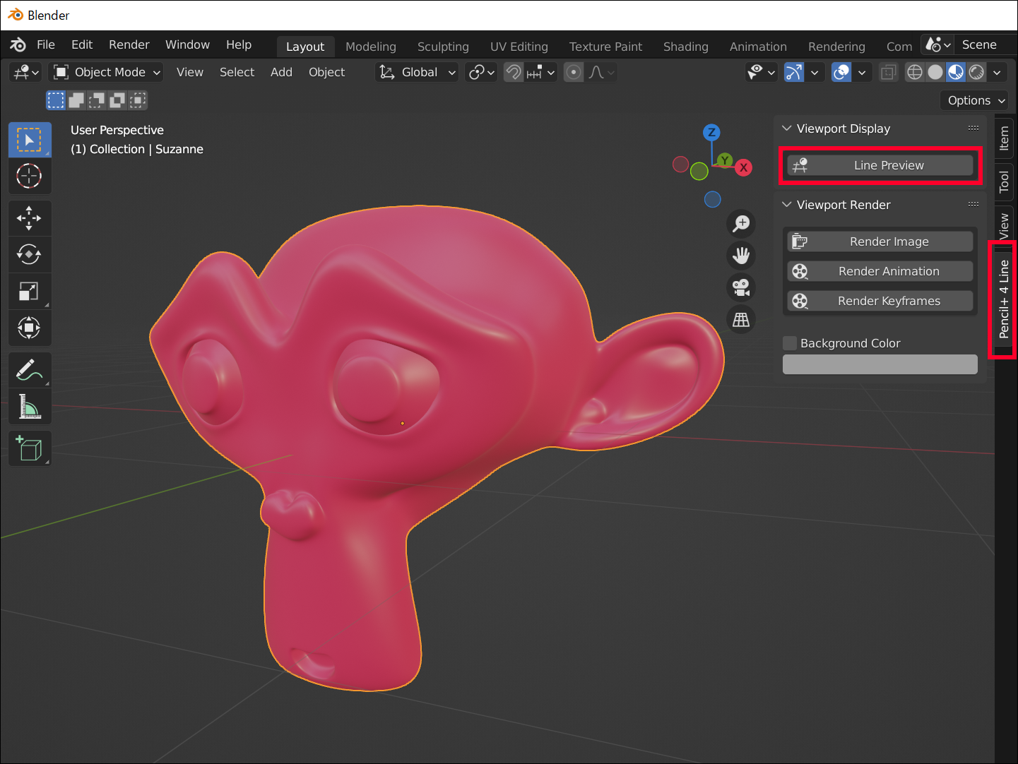 Displaying Lines In The Viewport - Pencil+ 4 Line for Blender